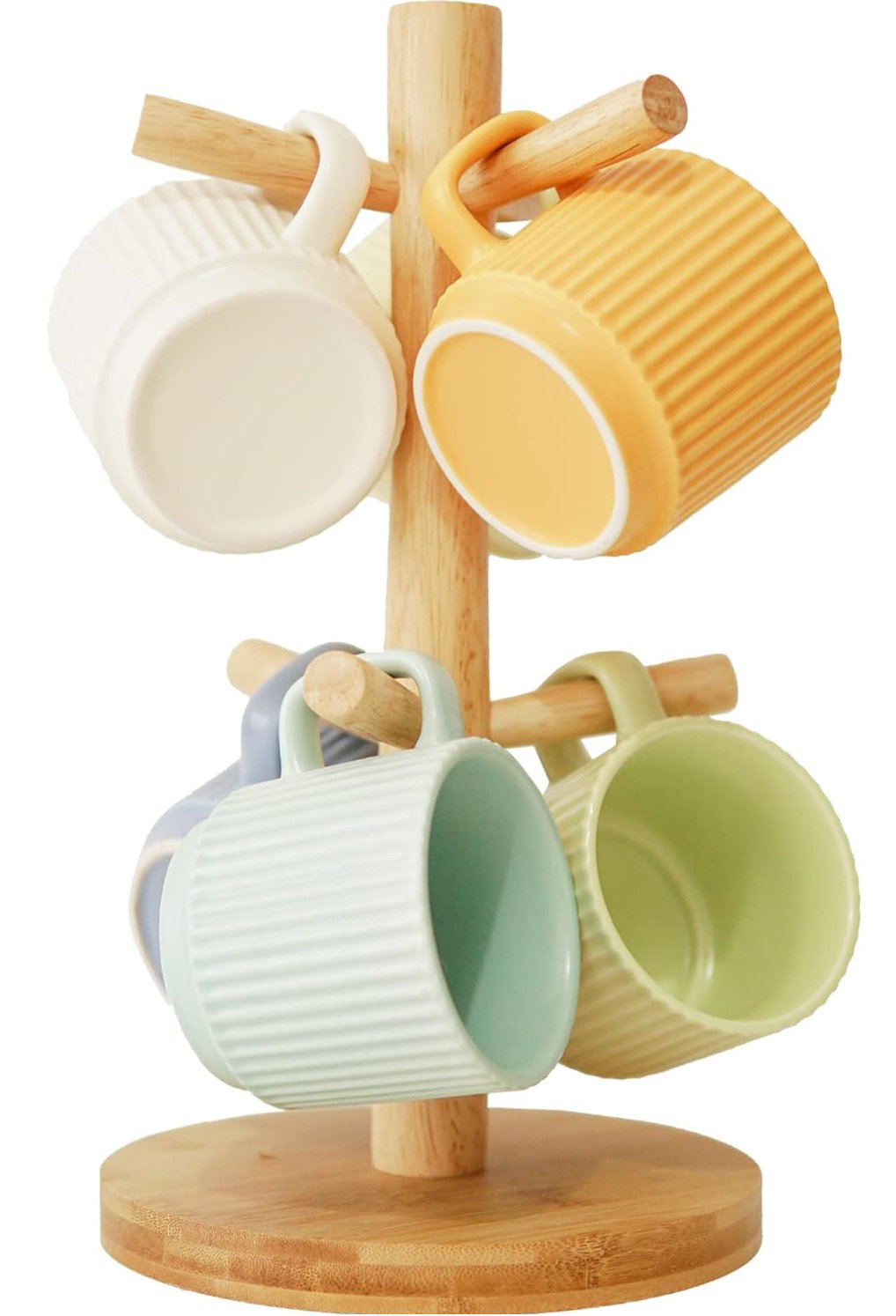 Silodo Wood Coffee Cup Rack with 6 Hooks | Wayfair