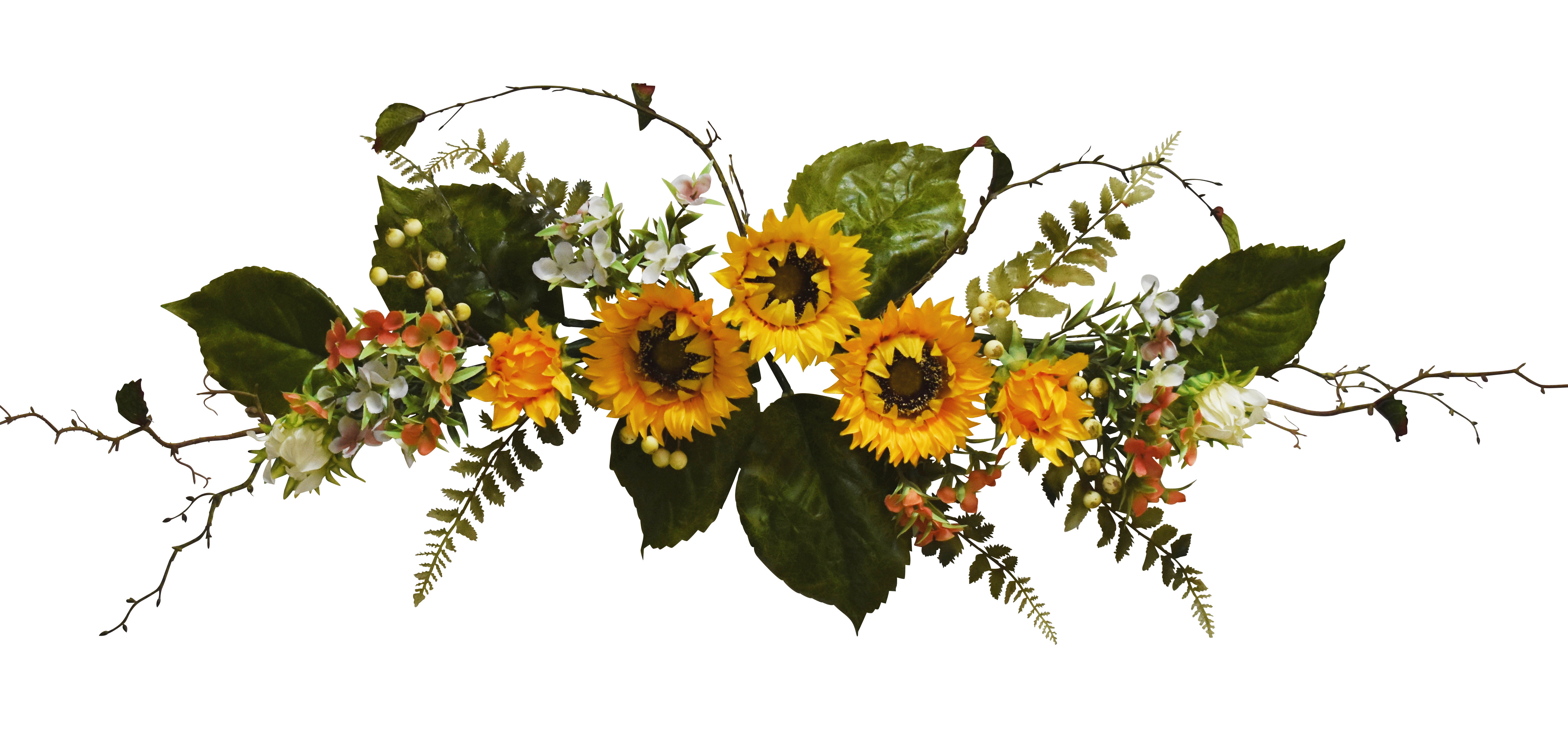 Primrue 32" Sunflowers Fern Swags & Reviews | Wayfair