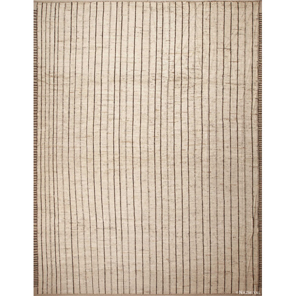 Nazmiyal Collection One-of-a-Kind Large Ivory/Cream/Brown Minimalist ...