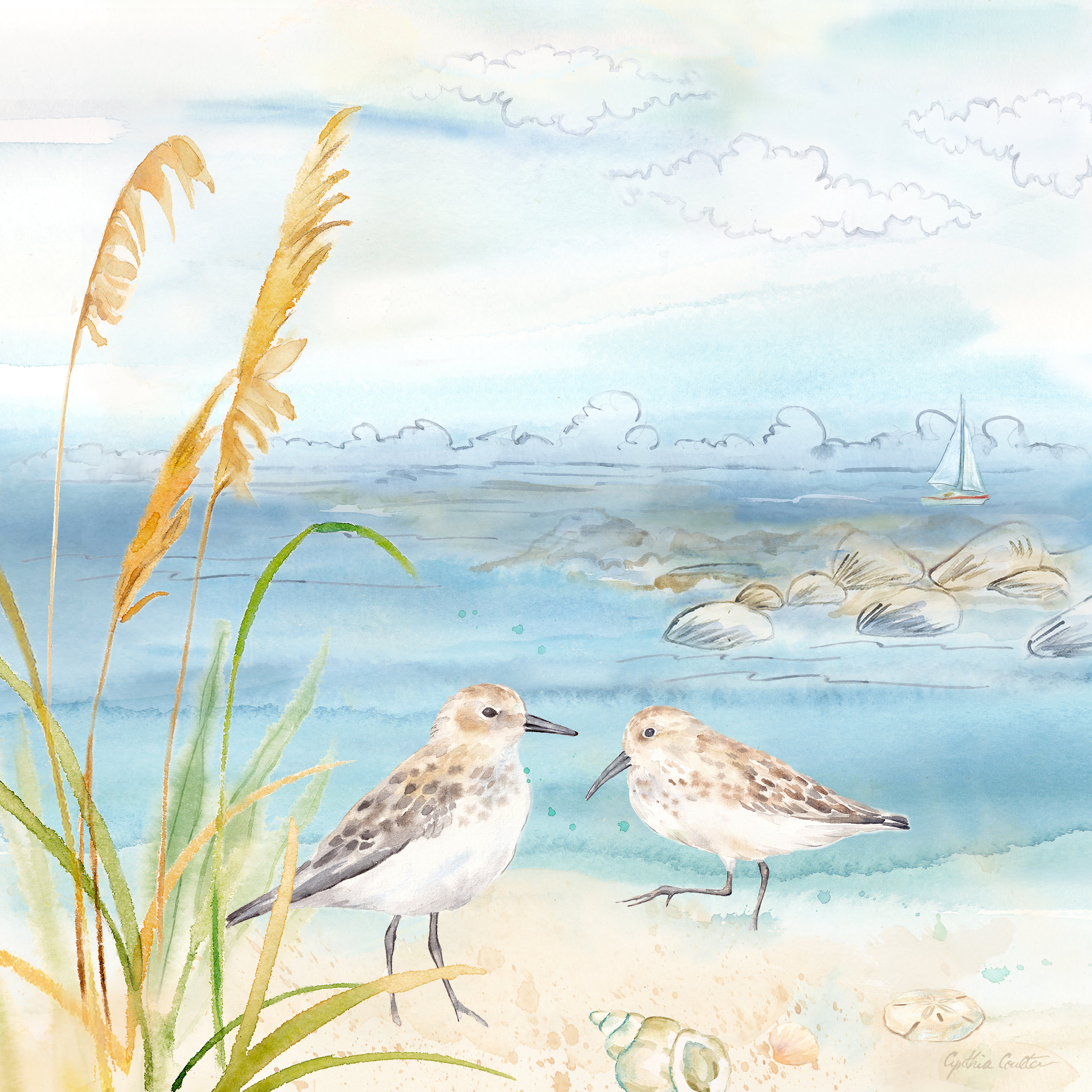 Beachcrest Home™ Bejou By The Seashore V On Canvas Print | Wayfair