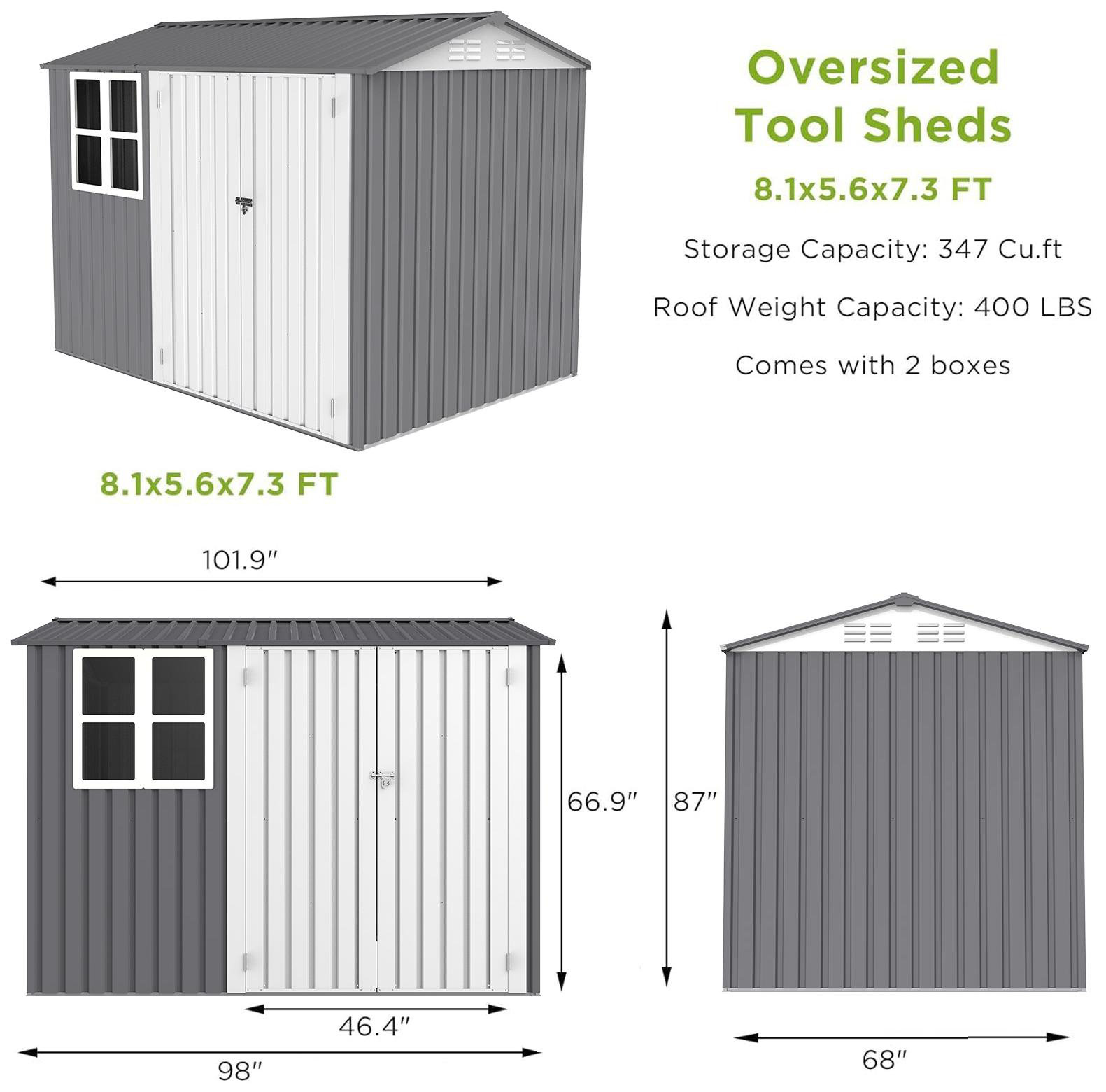 Novobey Storage Shed 6 X 8 FT Tool Sheds With Window | Wayfair
