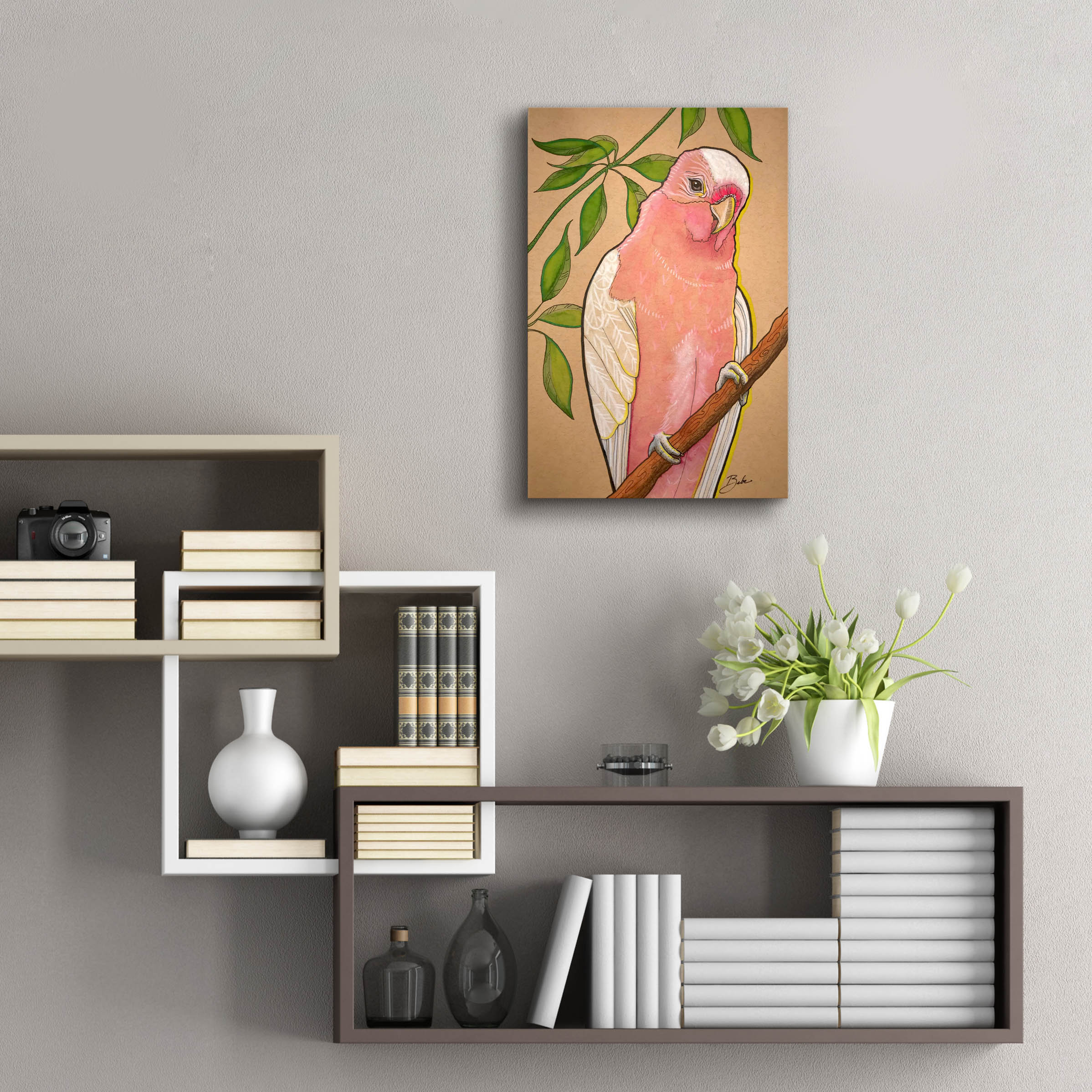 Winston Porter 'Pink Parrot' by Bebe Keith Acrylic Glass Wall Art | Wayfair
