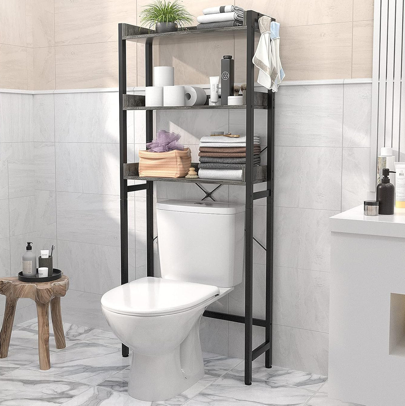 17 Stories 3-Tier Bathroom Organizer Shelf Over Toilet, Freestanding ...