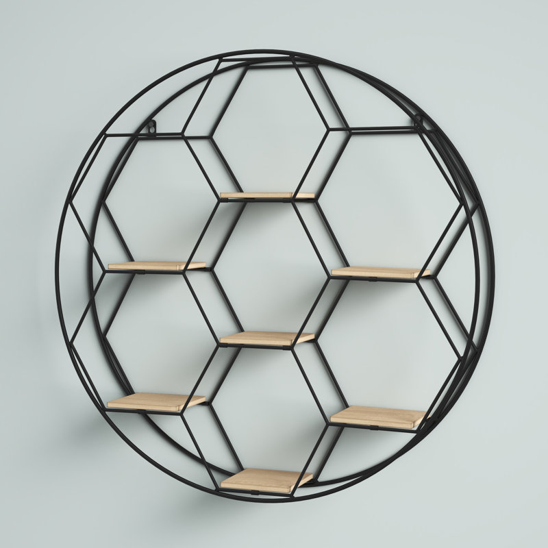 Steelside™ Metal Round 7 Shelves Wall Shelf & Reviews | Wayfair