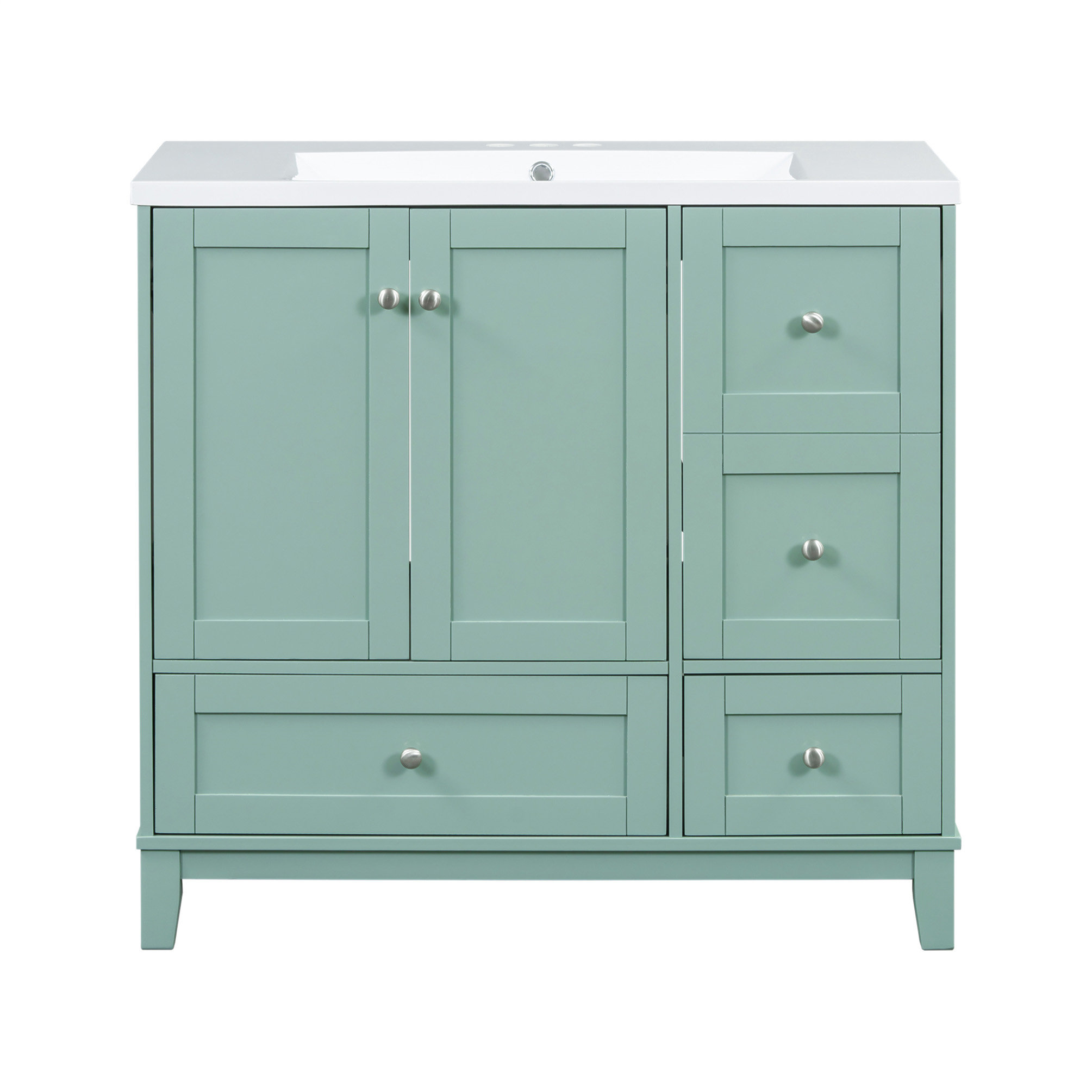 Wenty 36 Inch Modern Bathroom Vanity With USB Charging, Two Doors, And ...