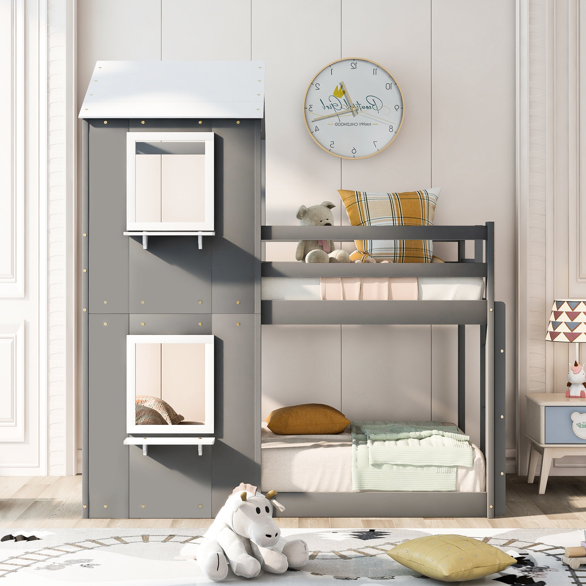 Ophelia & Co. Pinewood Over Bunk Bed - A Good Night's Sleep Playhouse ...