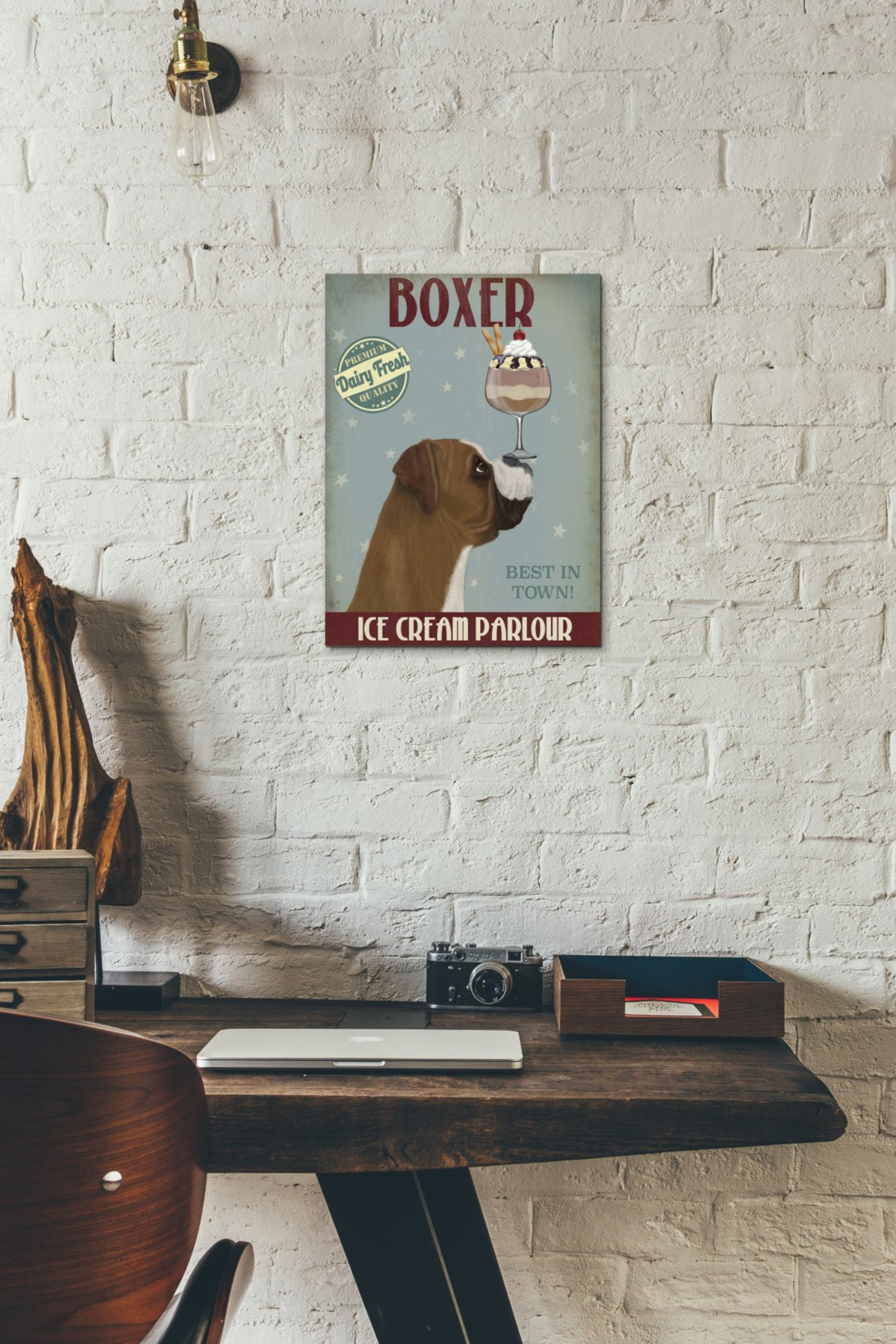 Trinx Boxer Ice Cream, by Fab Funky - Wrapped Canvas Graphic Art | Wayfair