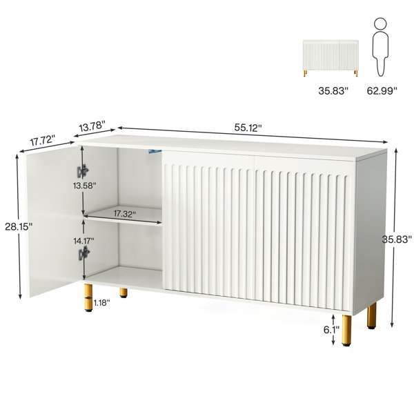 Mercer41 Zerish 55.11'' Sideboard | Wayfair
