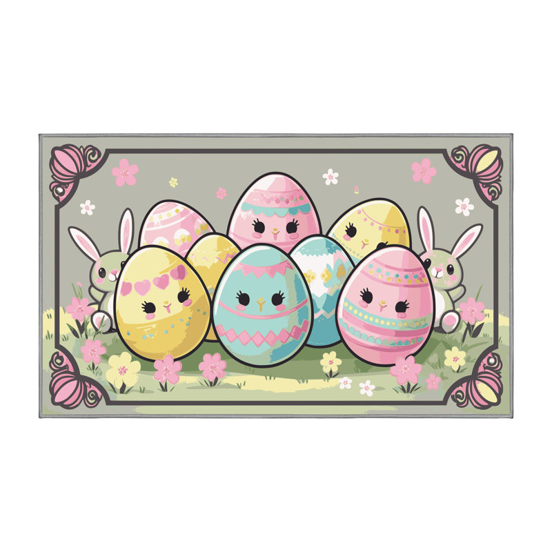 The Holiday Aisle® Easter Spring Holiday Rug | Wayfair