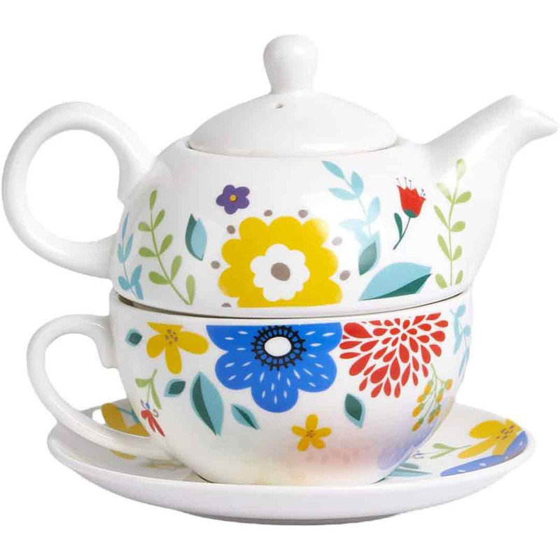 Lark Manor™ Tea for One Porcelain Teapot and Cup Set, Tea Set for One ...