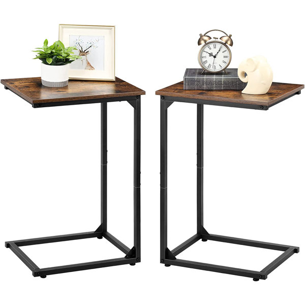 17 Stories C Shaped Side Table Set Of 2, C Shaped End Table For Sofa ...