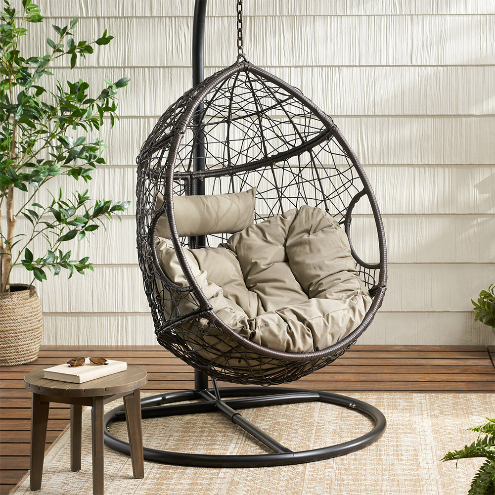 Dakota Fields Hanging Egg Chair With Cushion ,patio Wicker Swing Egg ...