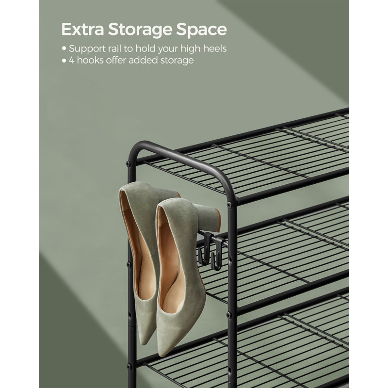 Rebrilliant 18 Pairs Shoe Rack with 4 hocks & Reviews | Wayfair