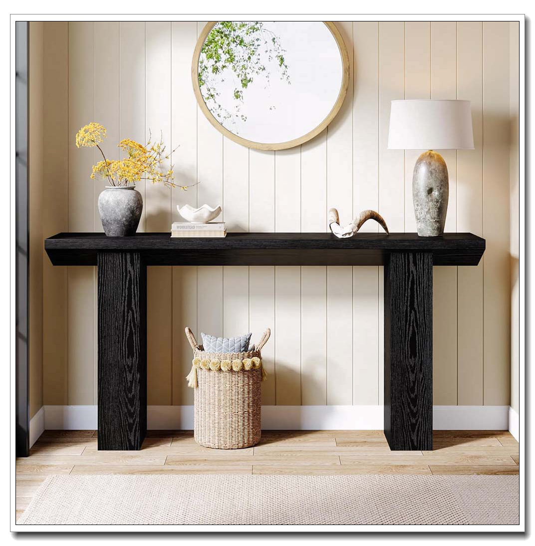 Latitude Run® 63" Industrial Farmhouse Extra Long Console Table ...
