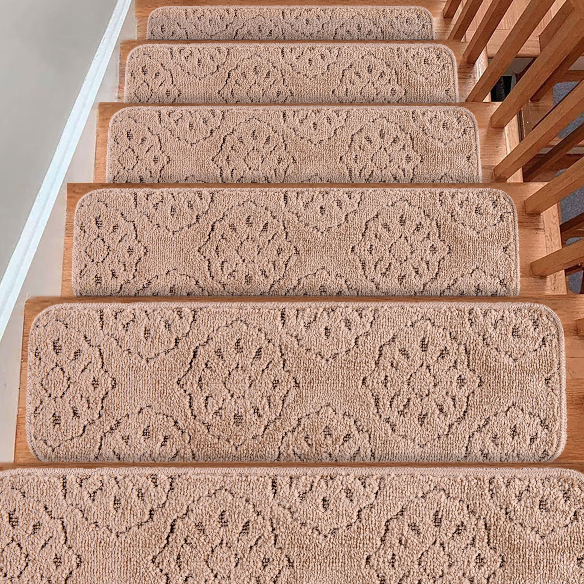 Winston Porter Carpet Stair Treads for Wooden Steps - 10-Pack | Wayfair