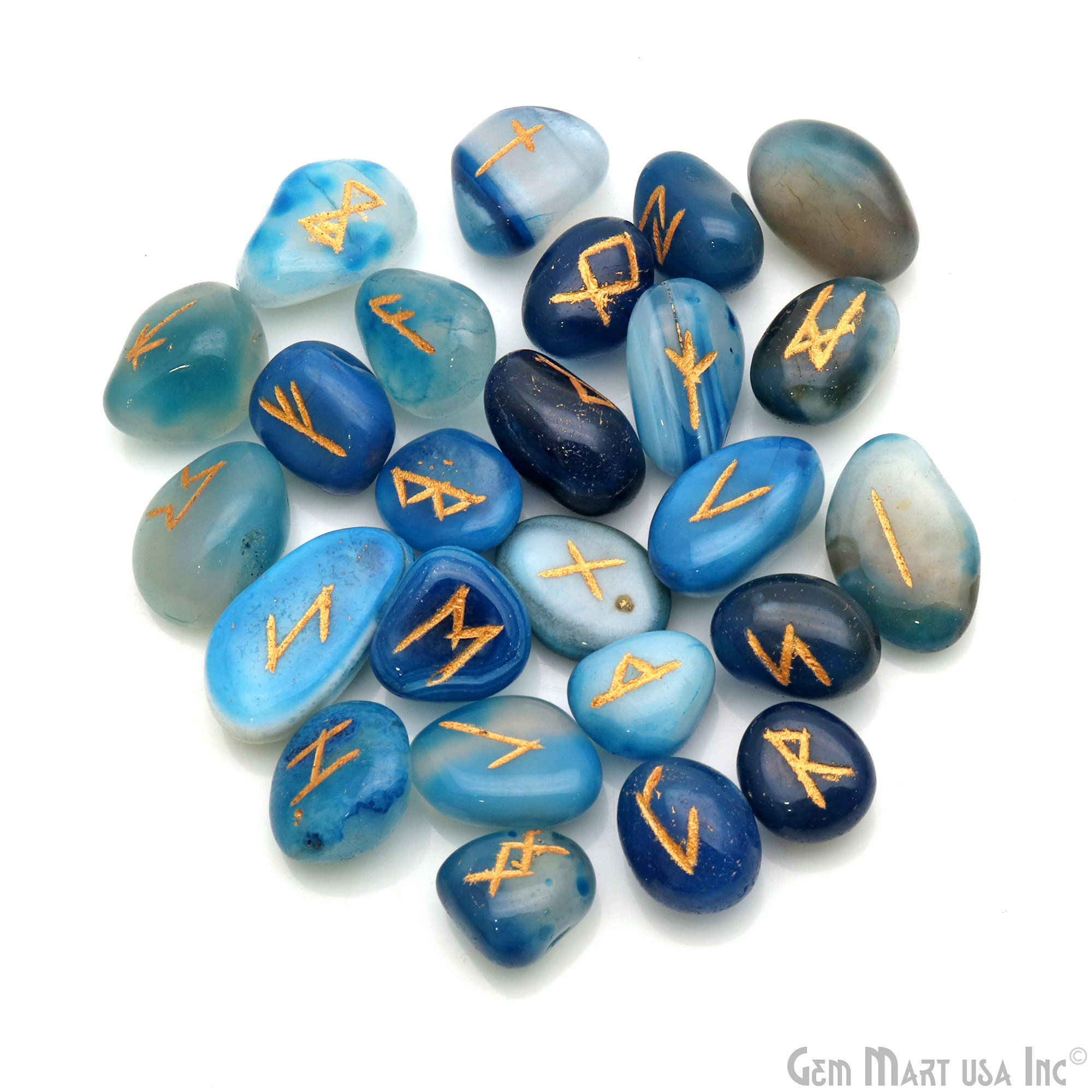 GEMMART USA Rune Stones Medium Size Spiritual Futhark Reiki Symbols ...