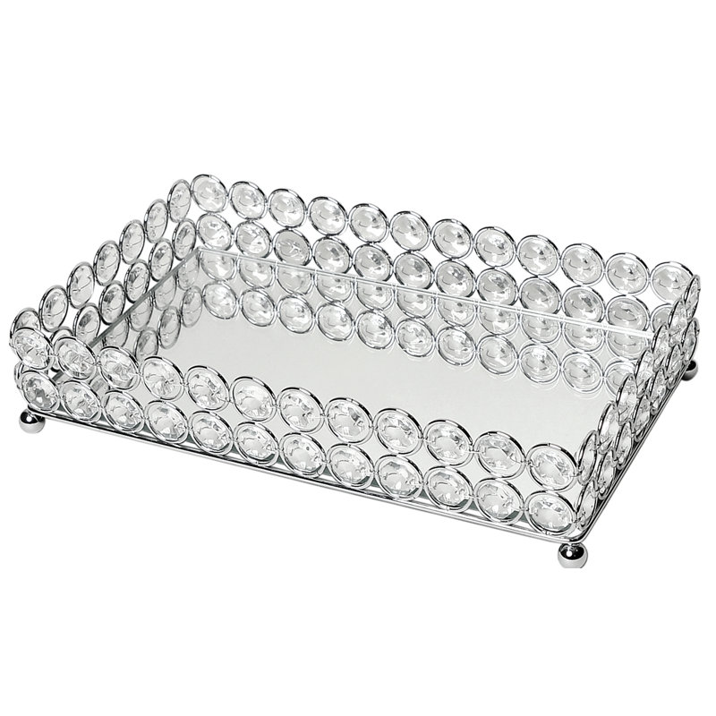 Willa Arlo™ Interiors Burlin Crystal Mirrored Jewelry or Makeup Vanity ...