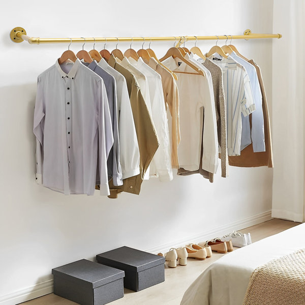 Williston Forge Hanzhe 71'' Wall Mounted Clothes Rack | Wayfair