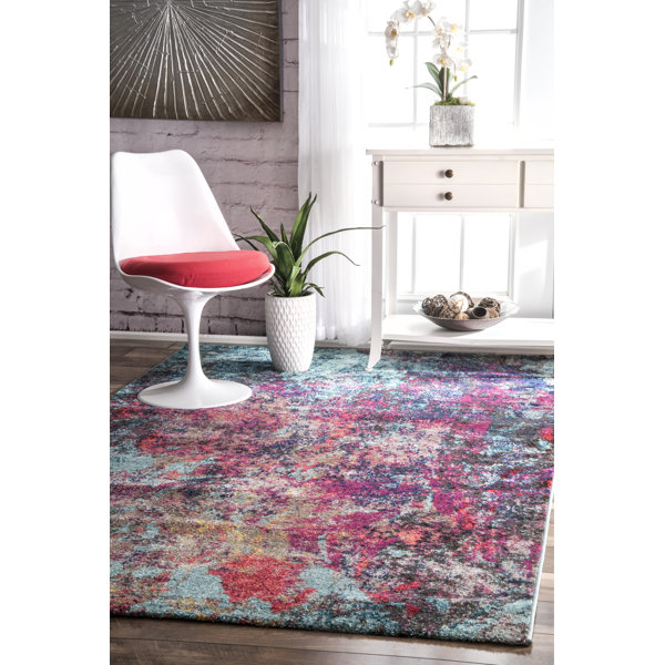 Bungalow Rose Taina Abstract Pink Area Rug & Reviews | Wayfair