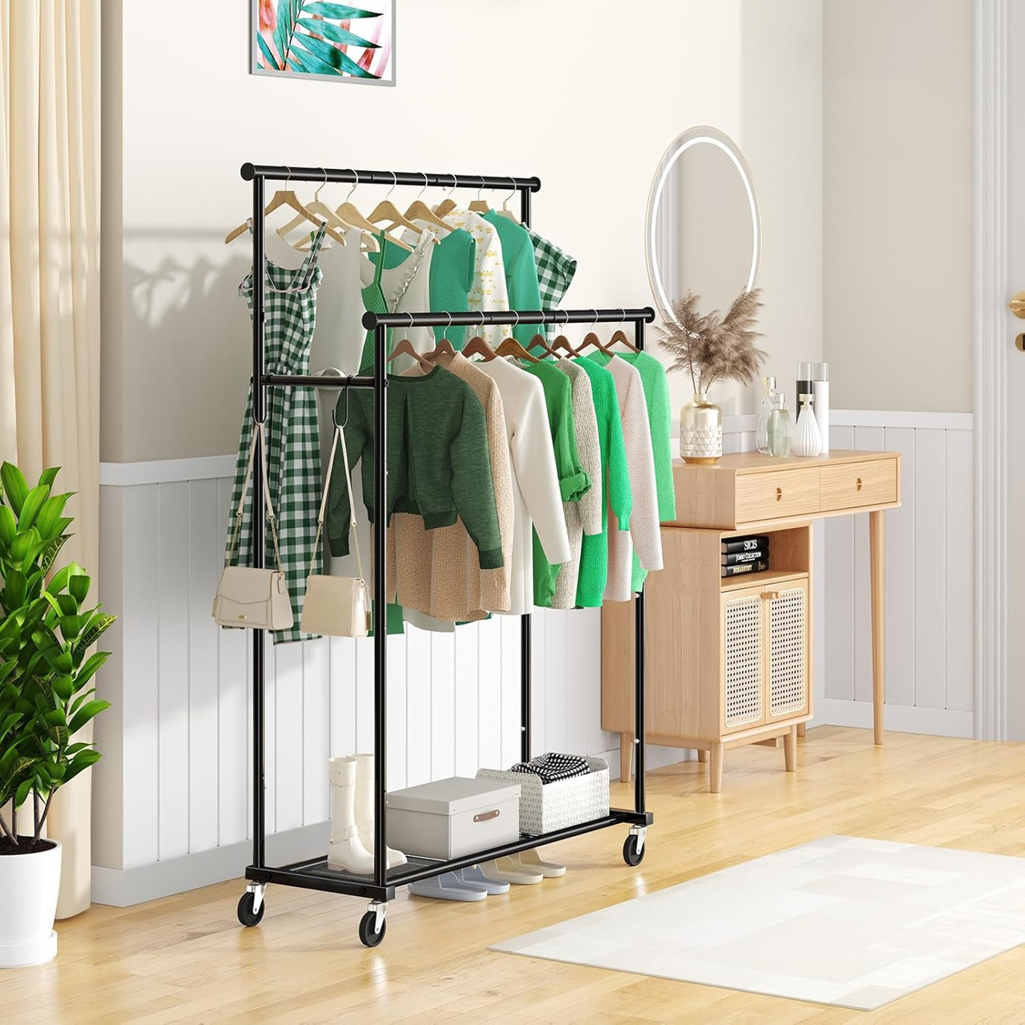 Latitude Run® Double rod movable metal hanger | Wayfair