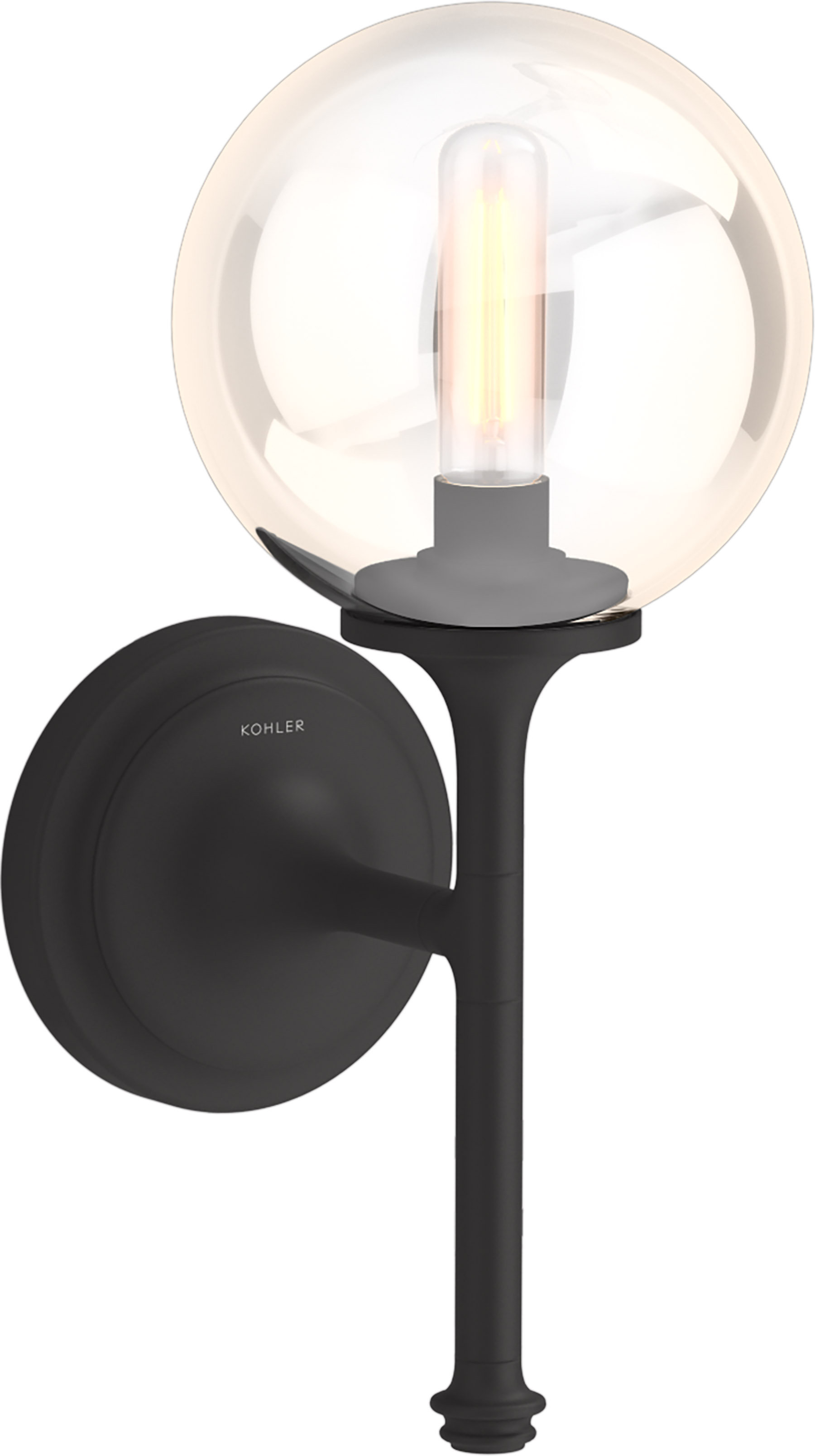 Kohler Bellera™ 1 Light Indoor Wall Sconce with Globular Glass Shade ...