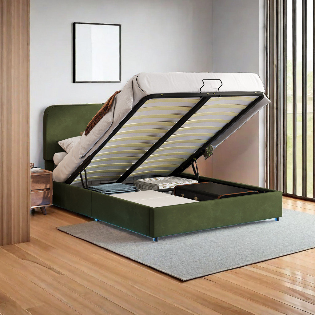 Latitude Run® Tattersall Upholstered Platform Storage Bed | Wayfair