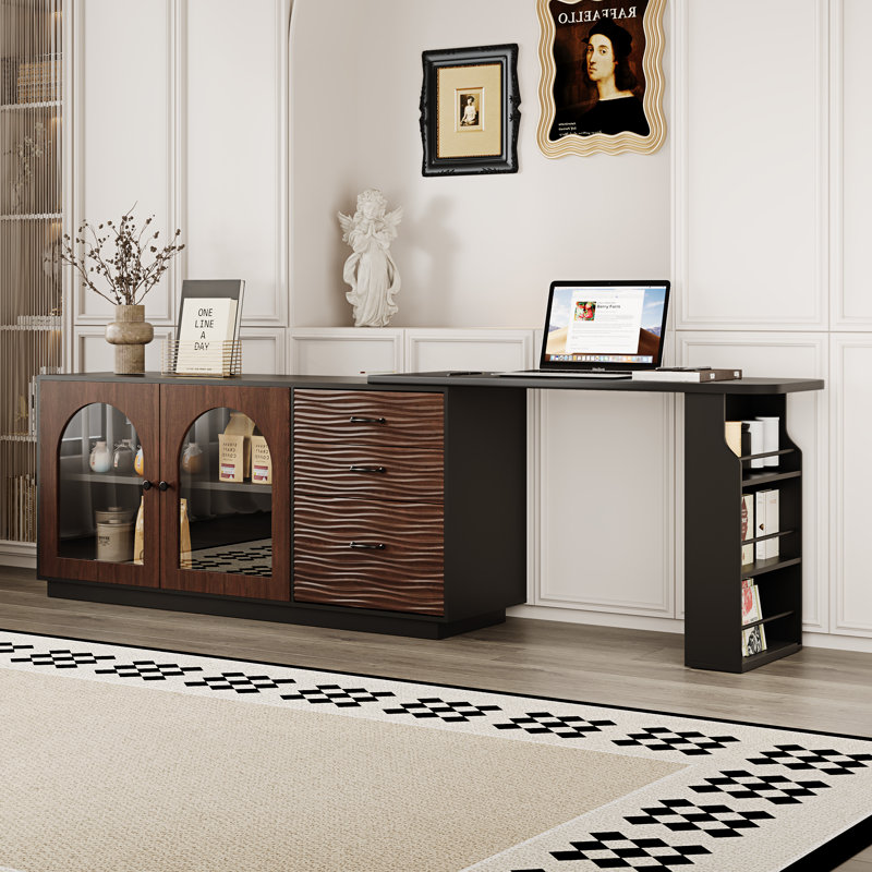 Latitude Run® Extended Home Ofiice Desk Up To 94.5'' Writing Desk With ...