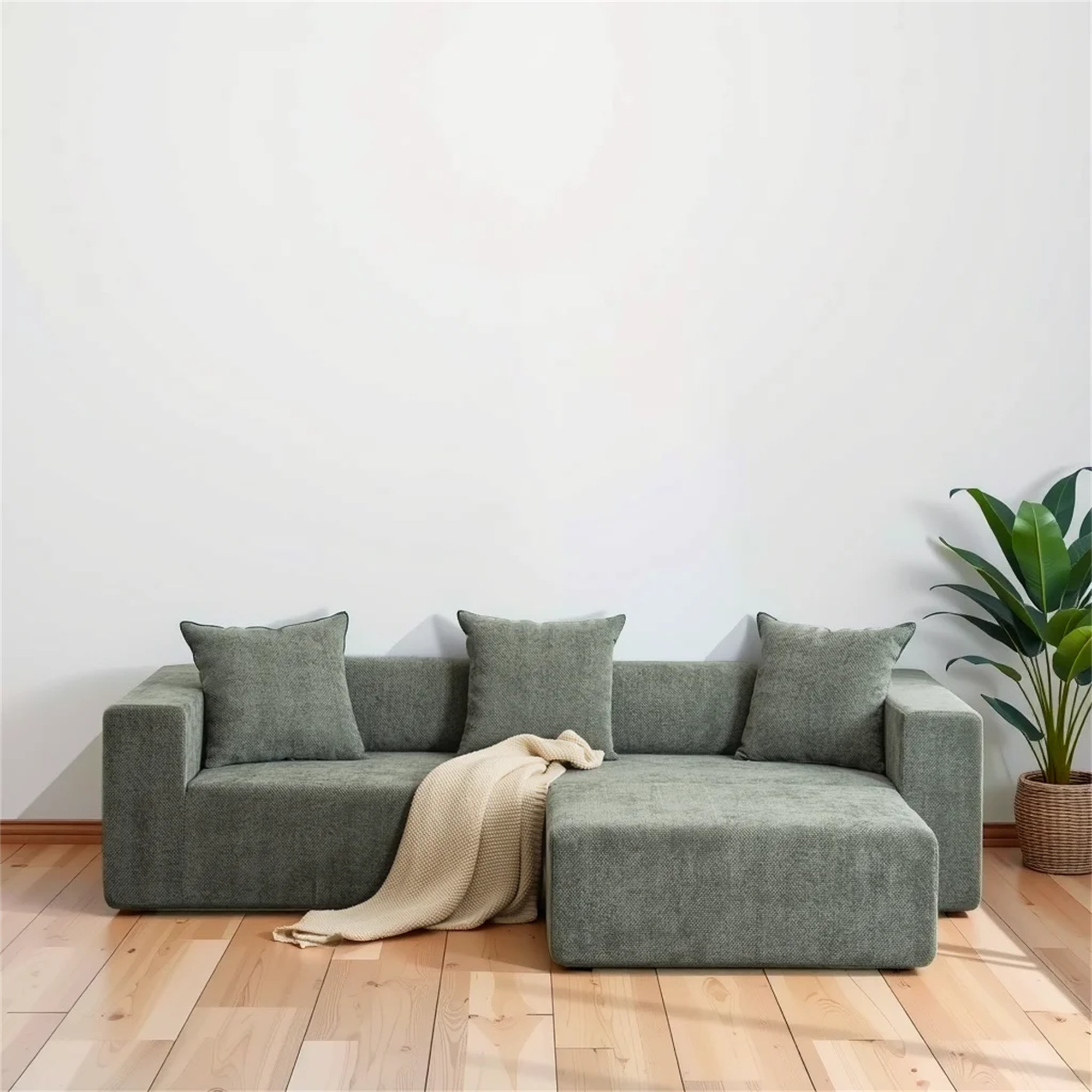 Latitude Run® Modular Cross-Section With L-Shaped Lounge Chair, Cloud ...