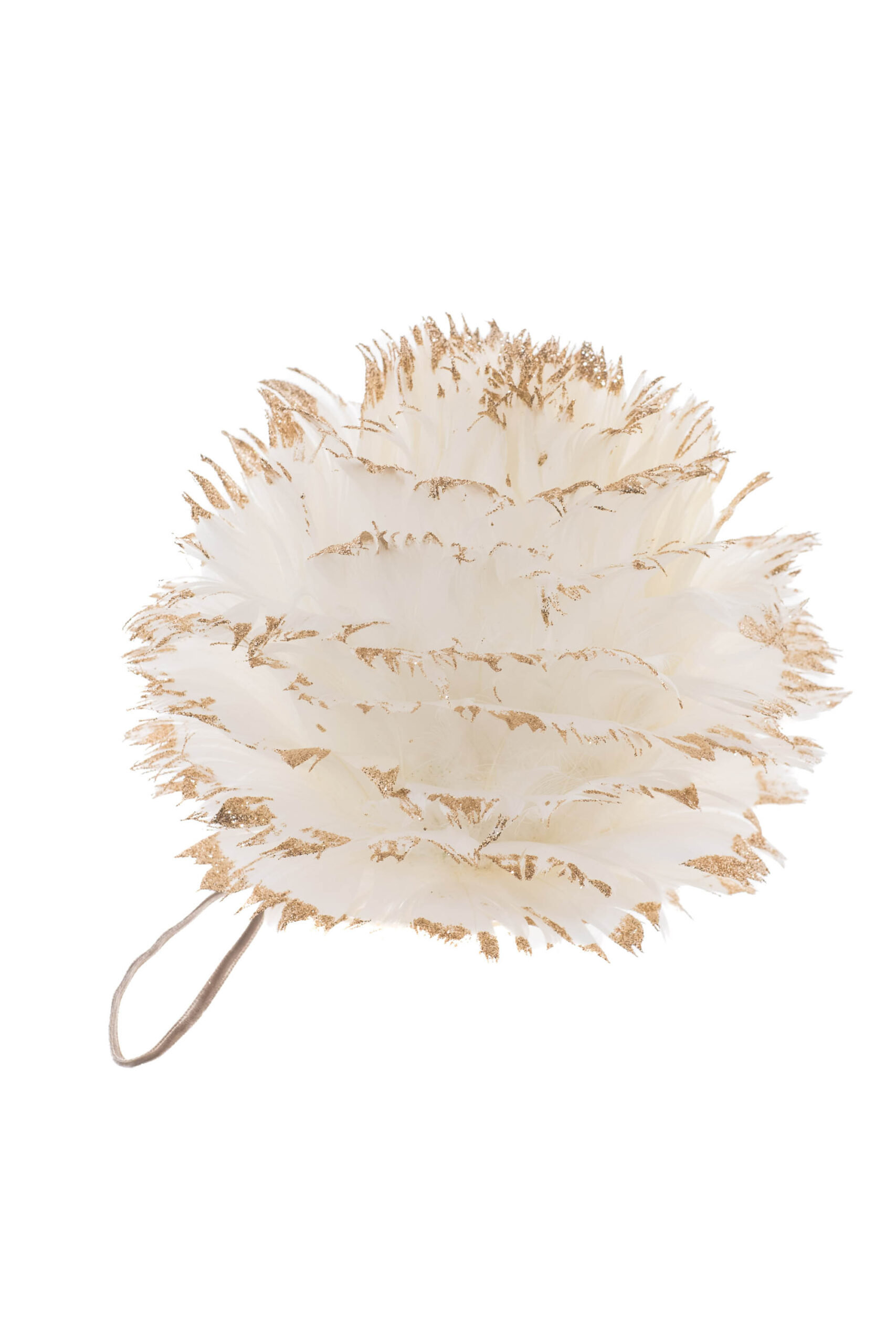 The Holiday Aisle® White Polylon Hanging Feathered Pinecone with ...