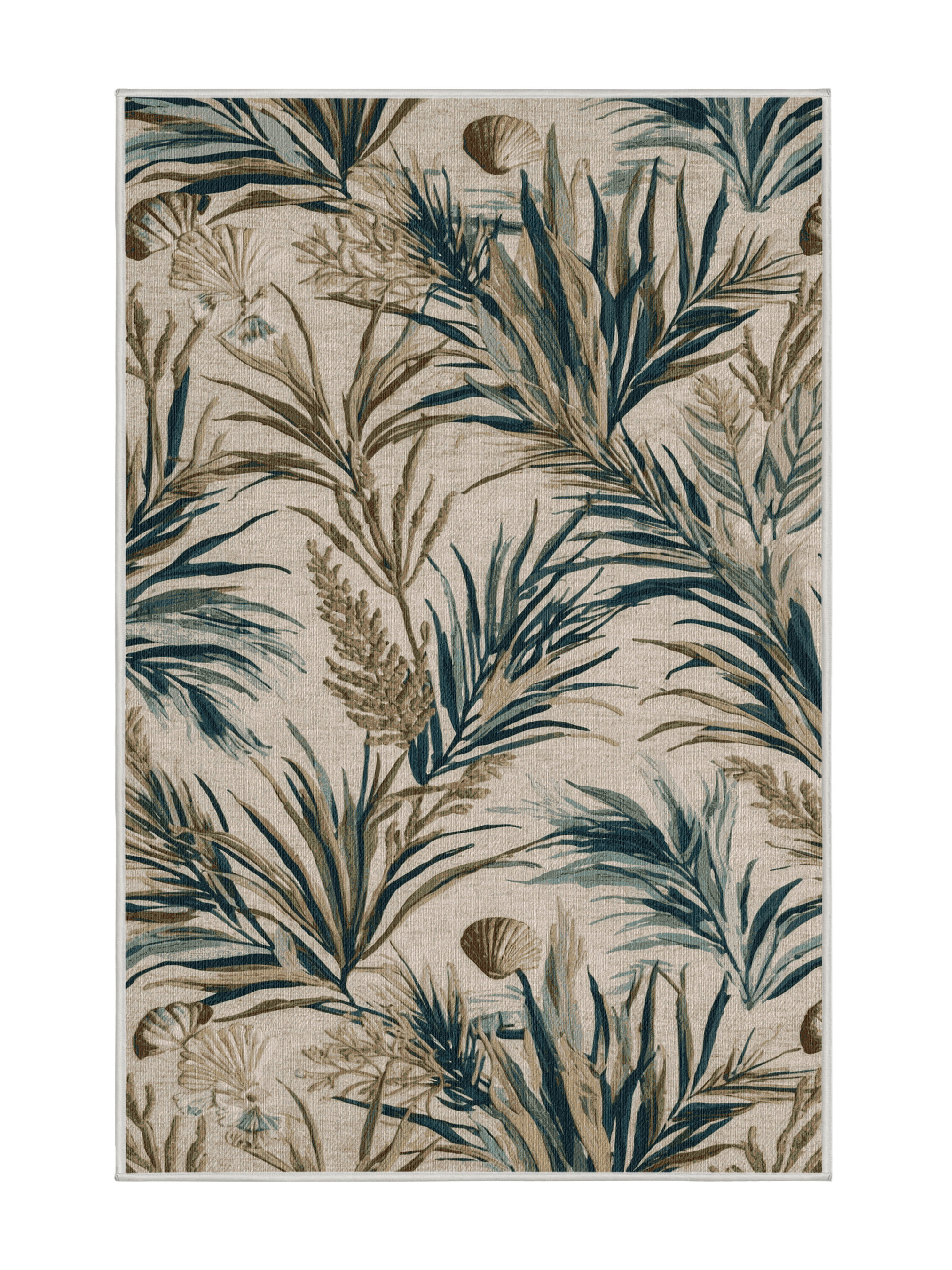 Everly Quinn Washable Coastal Garden Coastal Area Rug | Wayfair