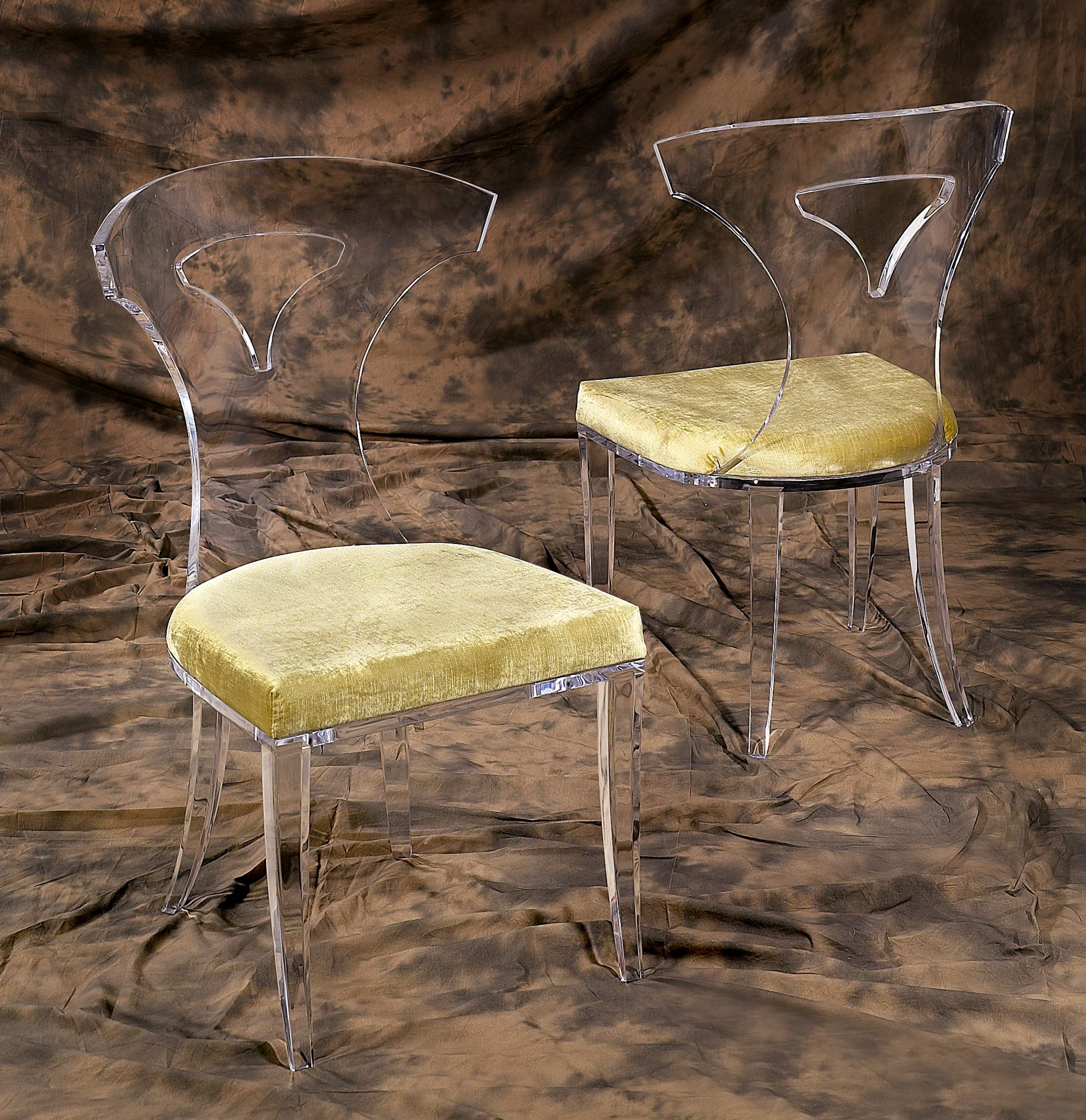 Shahrooz Victory Side Chair in Clear/Green | Wayfair