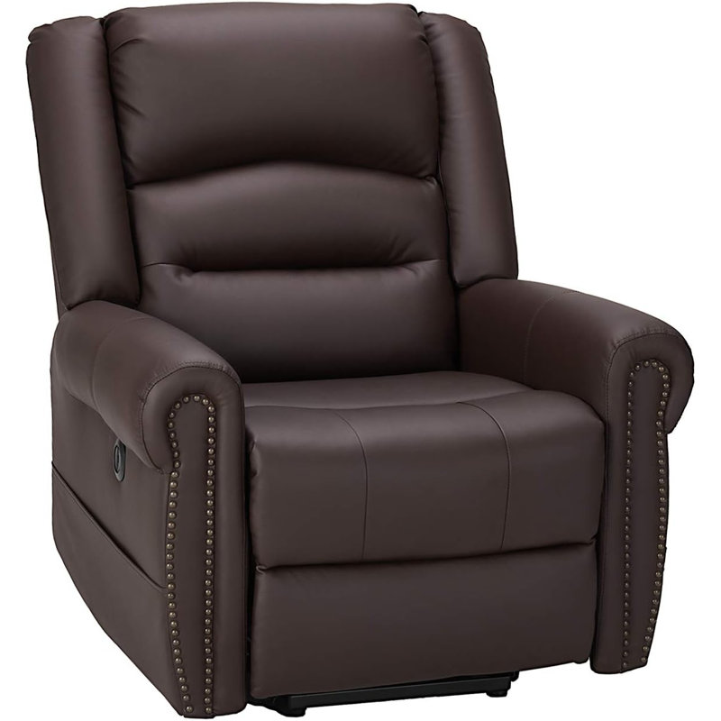Red Barrel Studio® Faux Leather Power Reclining Heated Massage Chair ...