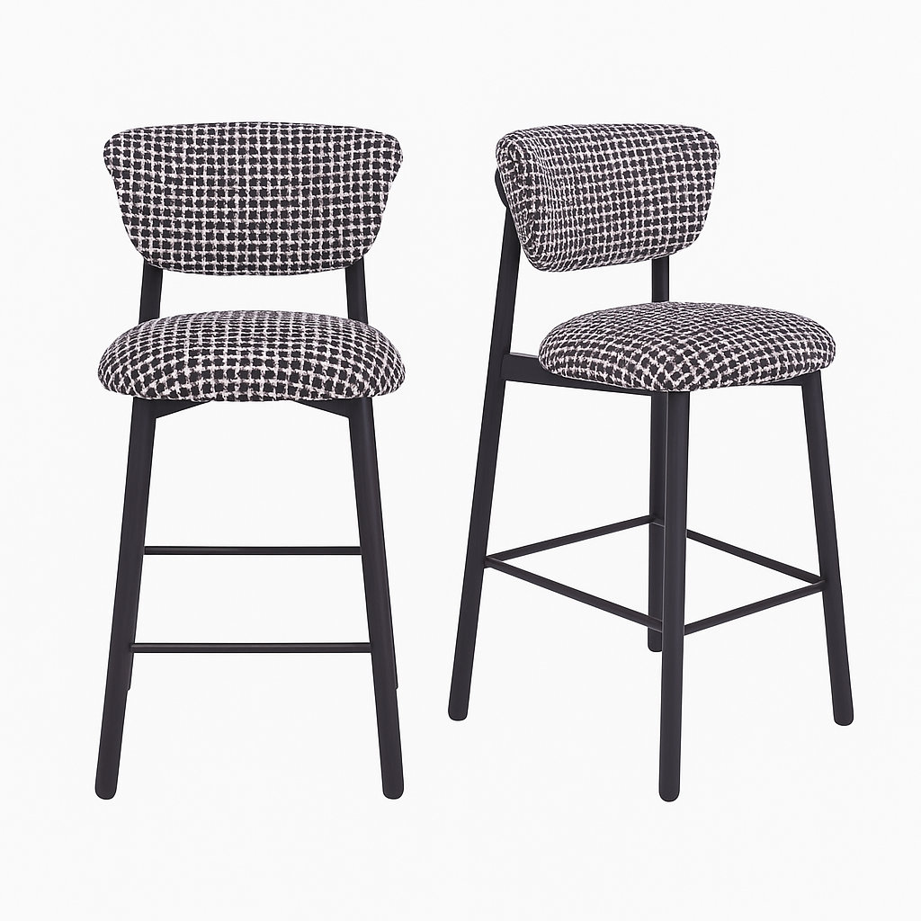 George Oliver Set Of 2 Upholstered Counter Height Stools With Wood-look ...