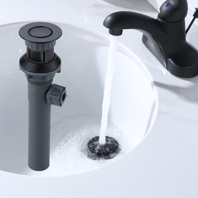 WOWOW Lift Rod Bathroom Sink Drain with Overflow | Wayfair