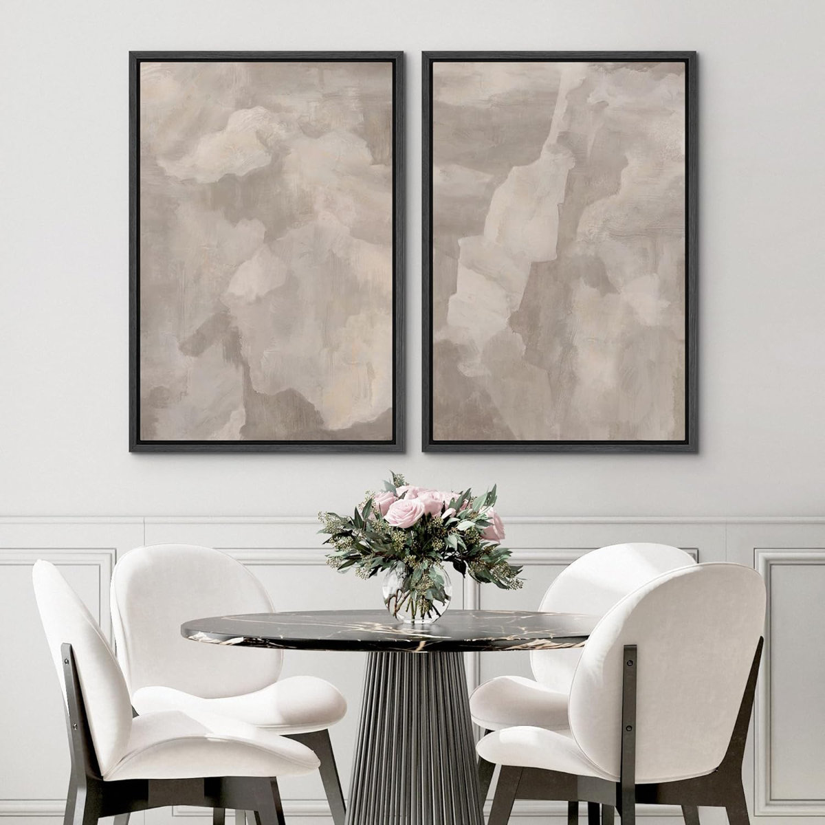 wall26 " Textured Effect Abstract Earthy Beige Tones " 2 - Pieces on ...