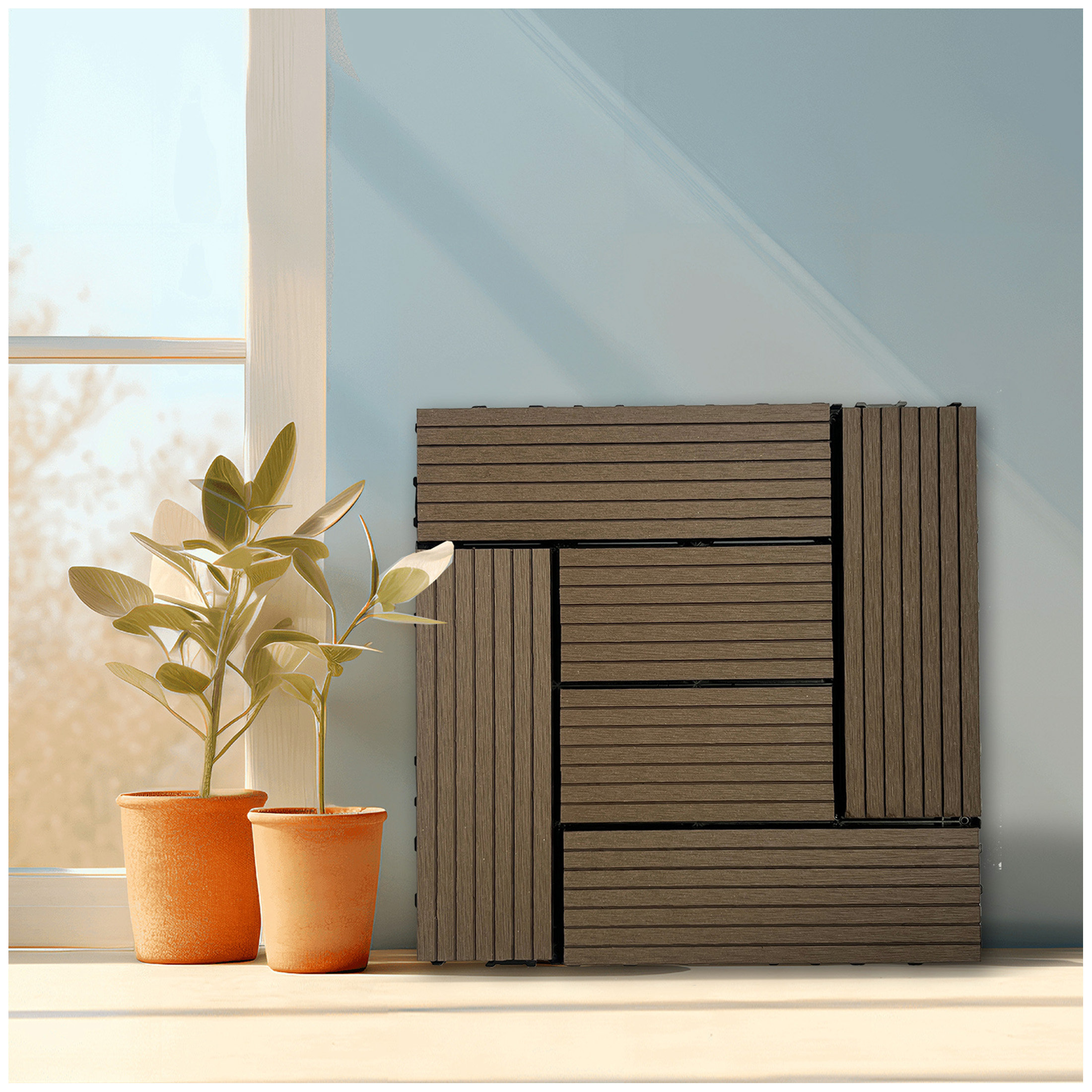 Taroo Clocks Plastic Composite Deck Tiles Set of 20pcs, Composite ...