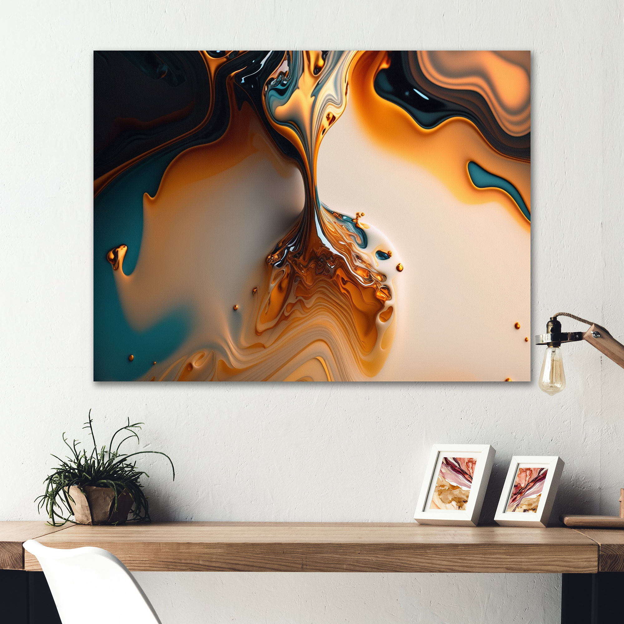 Ivy Bronx Wauhillau Yellow And Green Fluid Abstractions IV - Abstract ...