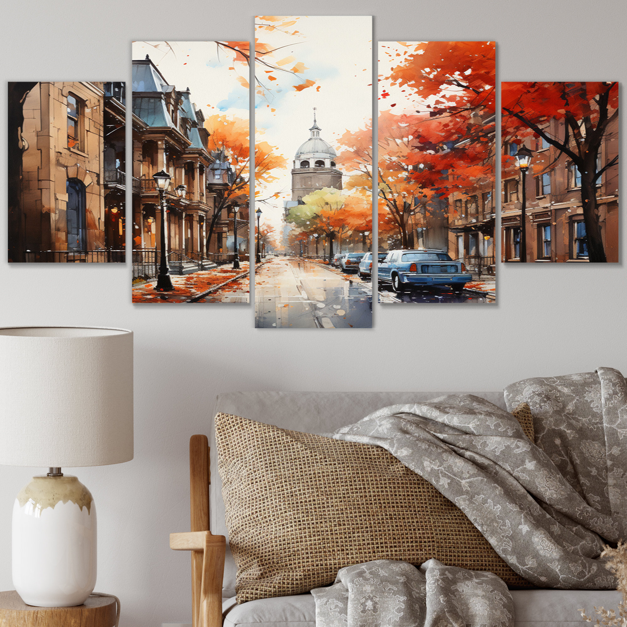 Design Art Old Street Boston Views - Boston Metal Wall Decor Set ...