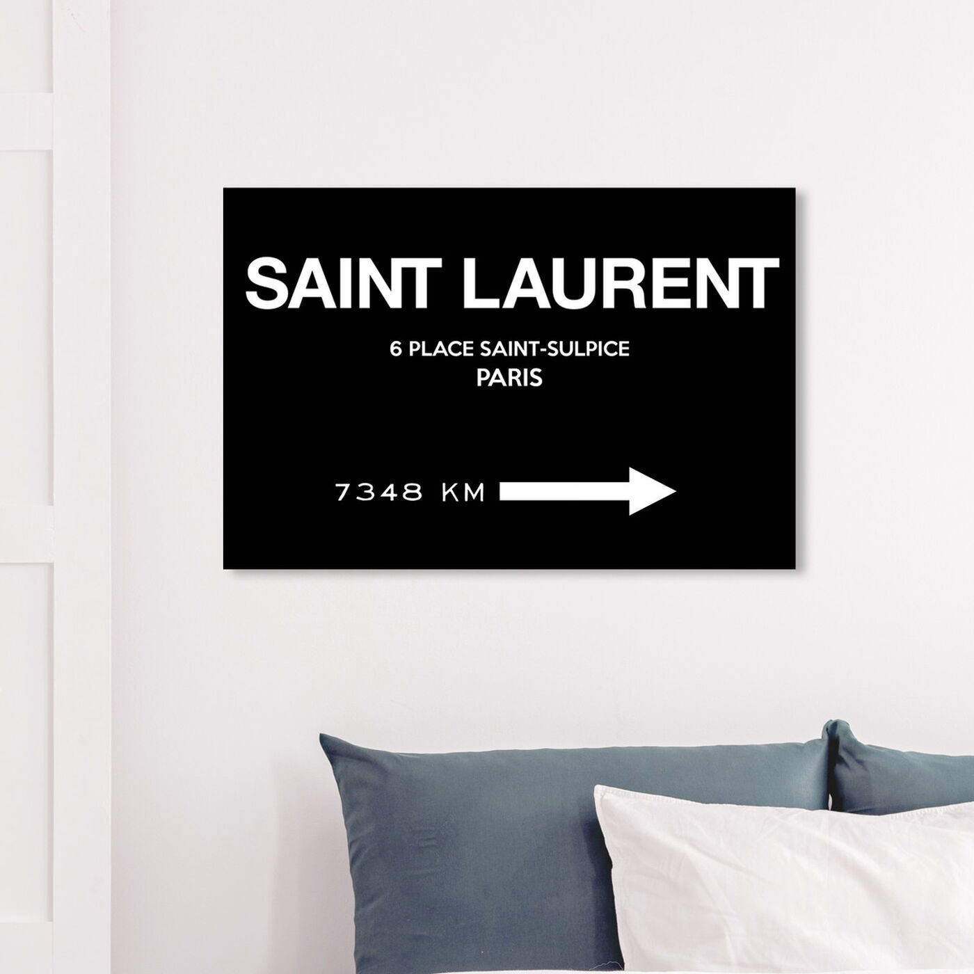 Oliver Gal Paris Road Sign BW - Wrapped Canvas Painting Print | Wayfair