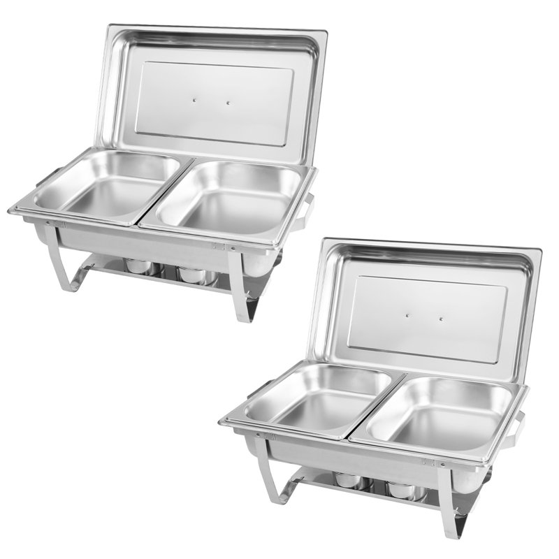 The Party Aisle™ 8 QT Chafing Dish Buffet Set of 2, Stainless Steel ...