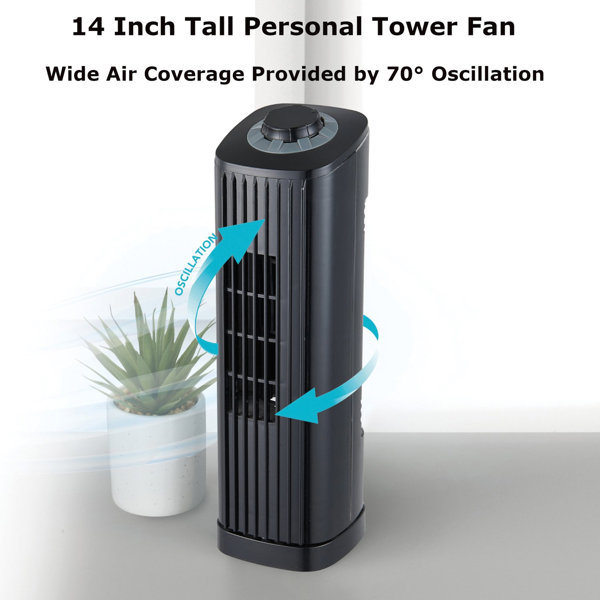 Optimus F-7348WH 14 Inch Portable Ultra-Slim Desktop Tower Fan In White ...