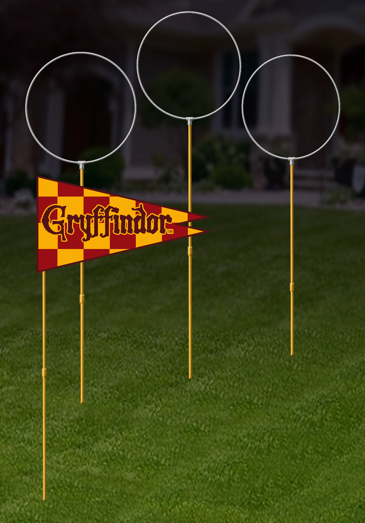 NA Harry Potter Harry Potter Quidditch Rings and Flags Lawn Decor ...