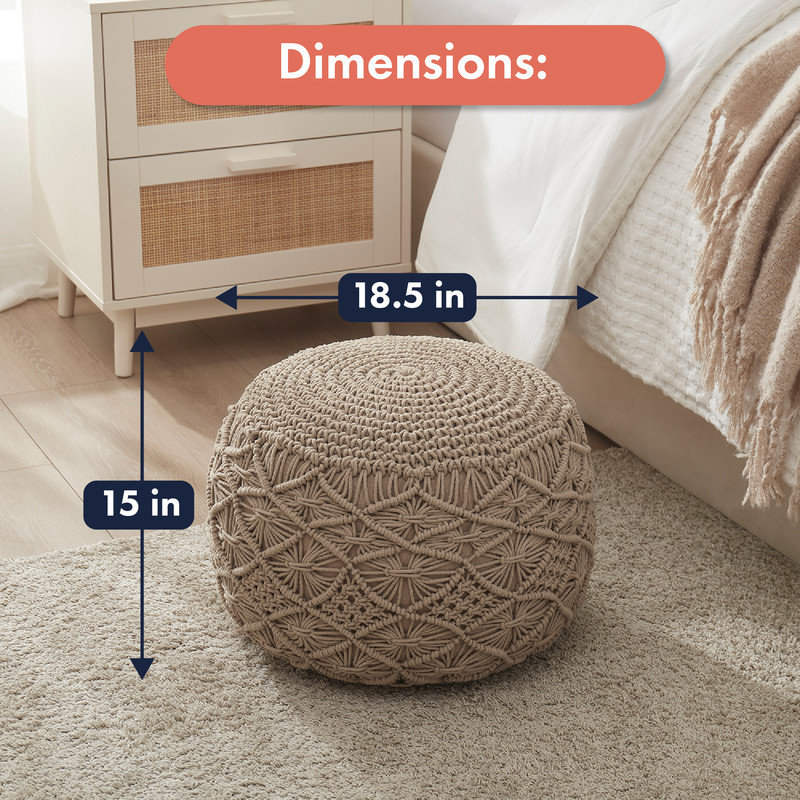 Dakota Fields Bejan Cotton Pouf Ottoman | Wayfair