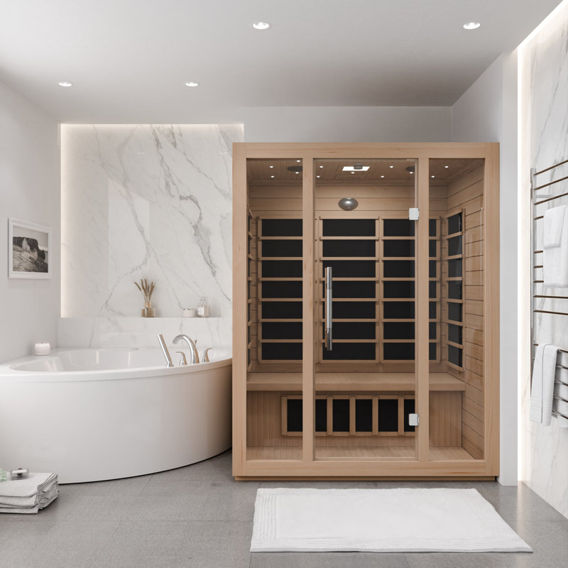 Steam Spa 3 Person Indoor Sauna Room: Hemlock Wooden Spa With Bluetooth ...