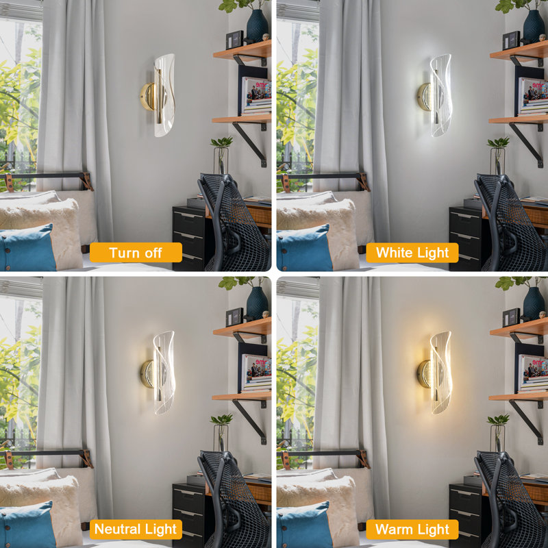Metro Lane Cascante Acrylic LED Flush Mounted Wall Sconce | Wayfair.co.uk