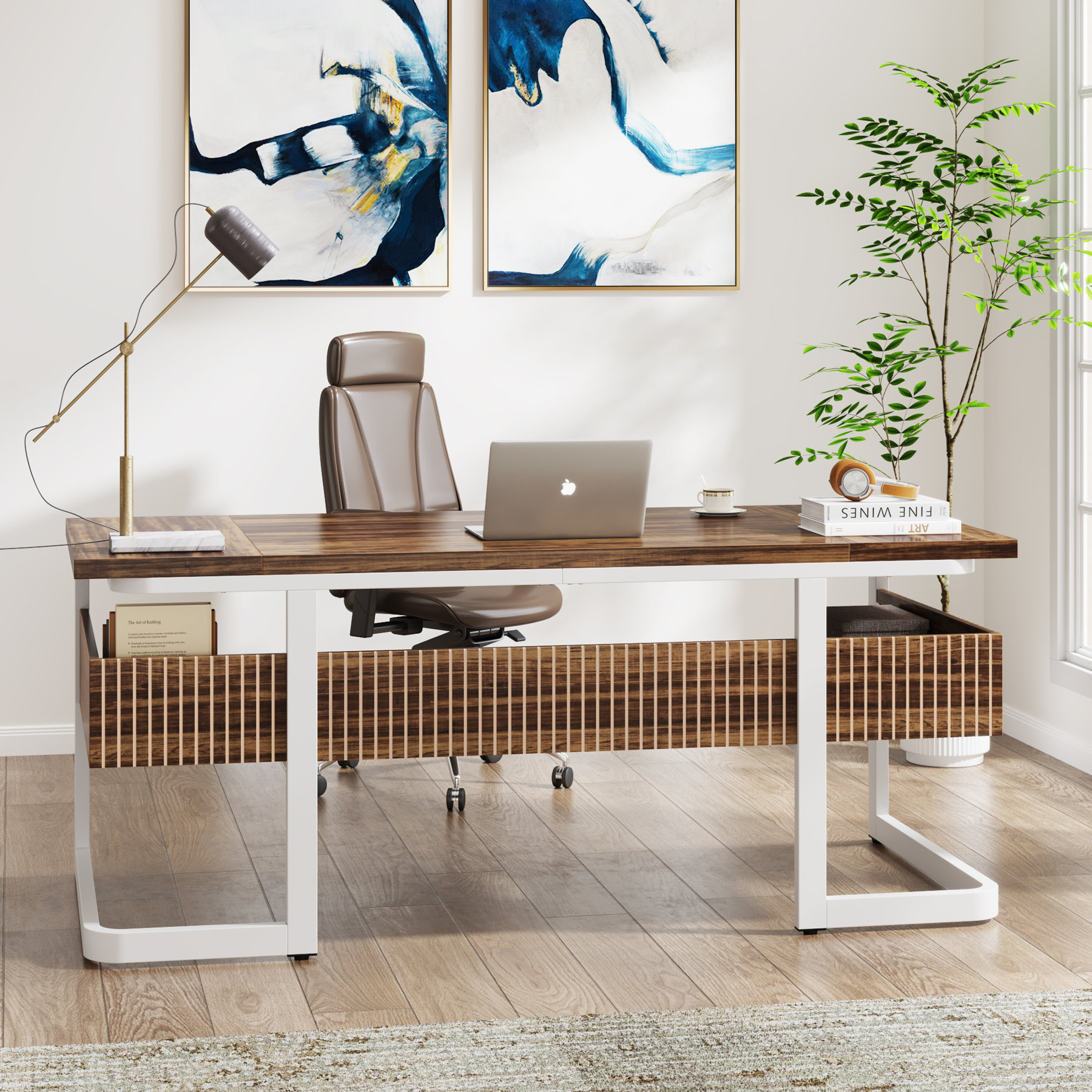 Latitude Run® 63" Preslee Executive Desk & Reviews | Wayfair