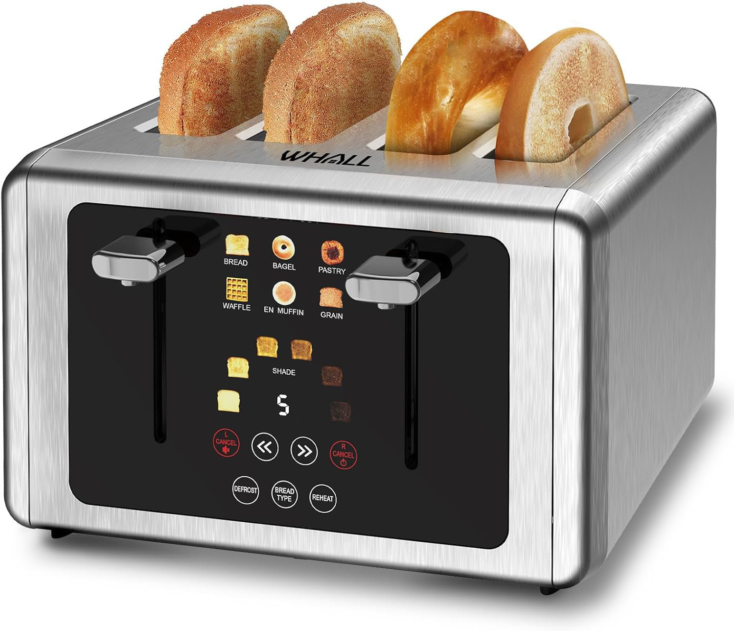 IMPIAR 4 Slice Touch Screen Toaster Stainless Steel Toasters Digital ...