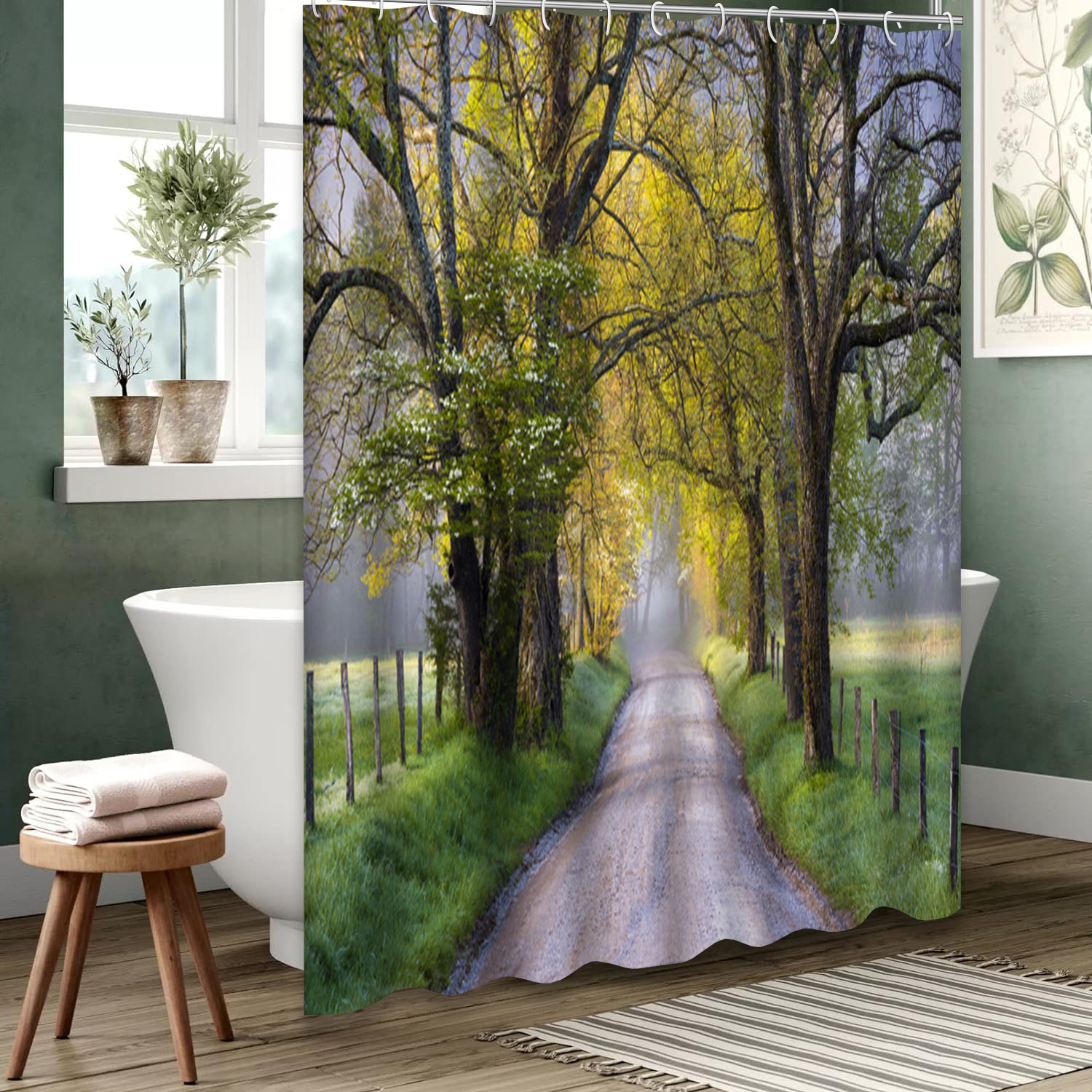 East Urban Home Smoky Waterproof Shower Curtain,Great Mountains ...