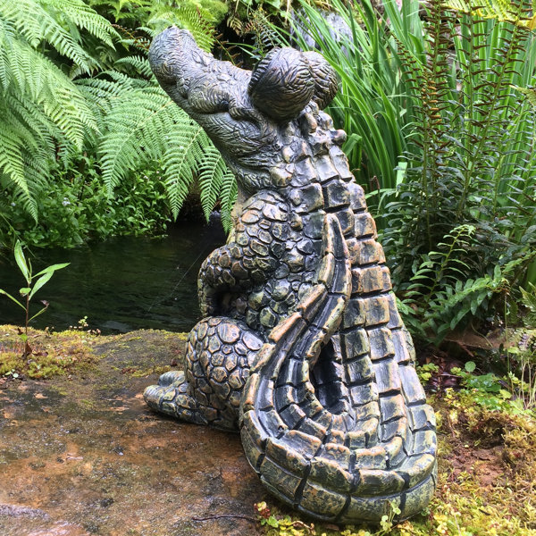 HomeStyles Whimsical Standing Gator the Alligator Garden Statue ...