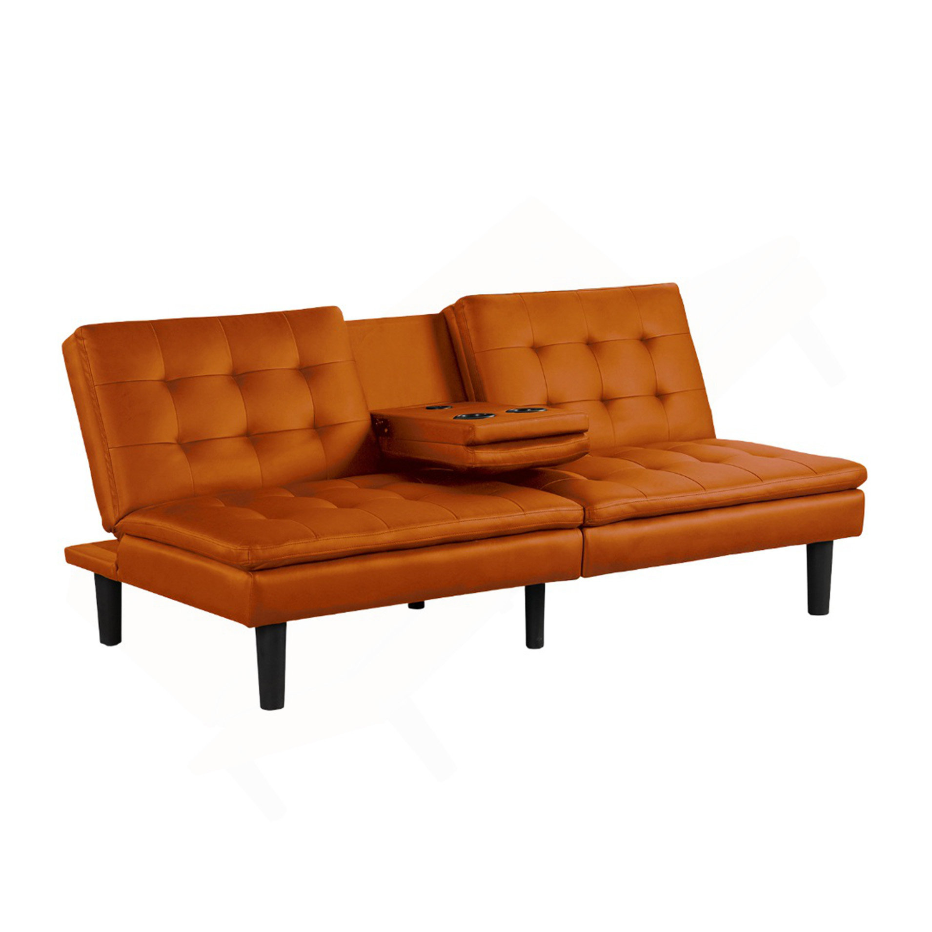 Mercer41 Contemporary Style Futon Sofa Bed Built In USB Chargers ...